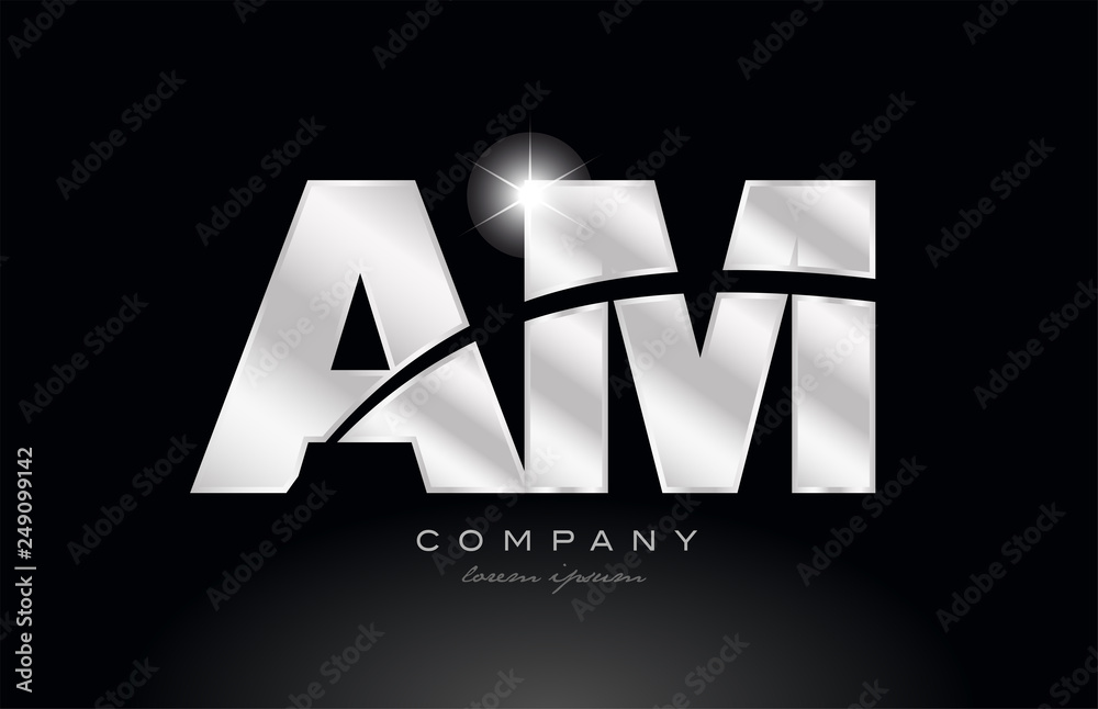 silver letter am a m metal combination alphabet with grey color on ...