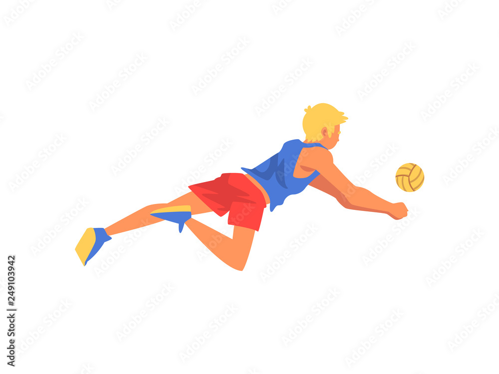 Male Volleyball Player, Professional Sportsman Character Wearing Sports ...