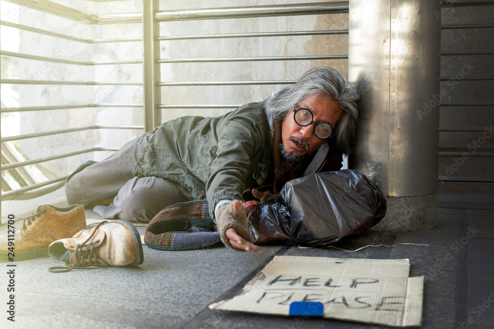 Homeless Man Begging