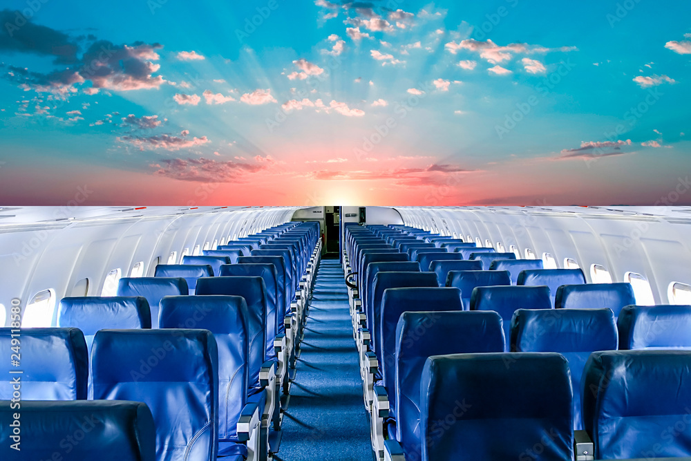 Empty Plane with Sunrise Stock Photo | Adobe Stock
