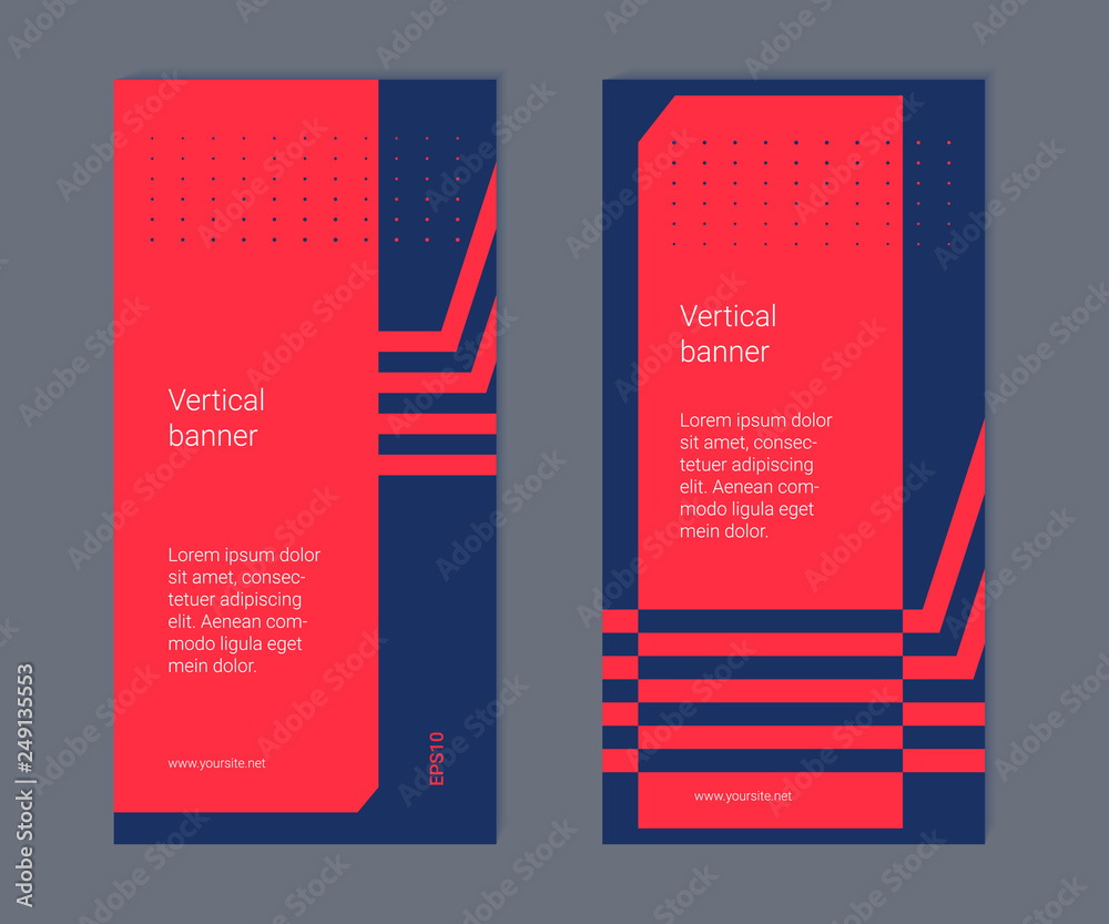 Two modern vertical banners. Clean minimal design template of brochure ...