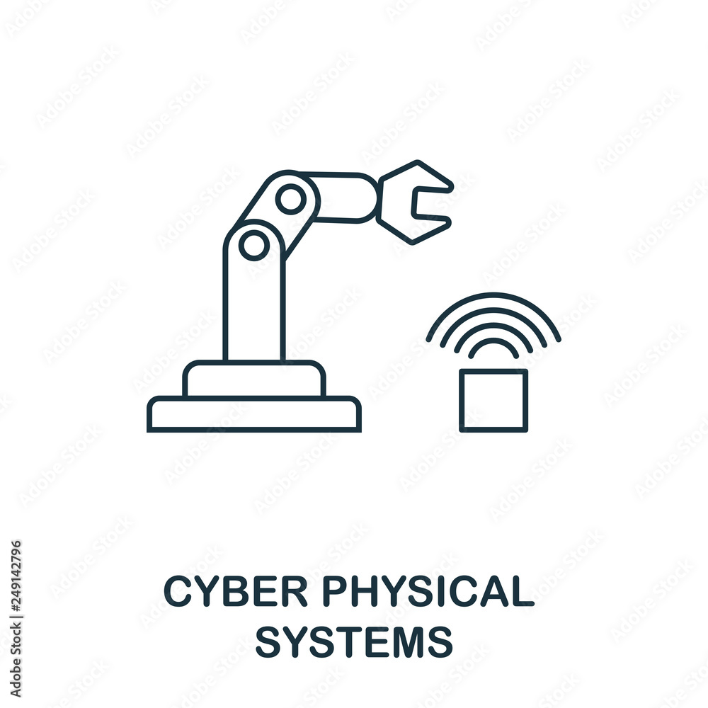 Cyber Physical Systems icon. Thin line style industry 4.0 icons ...