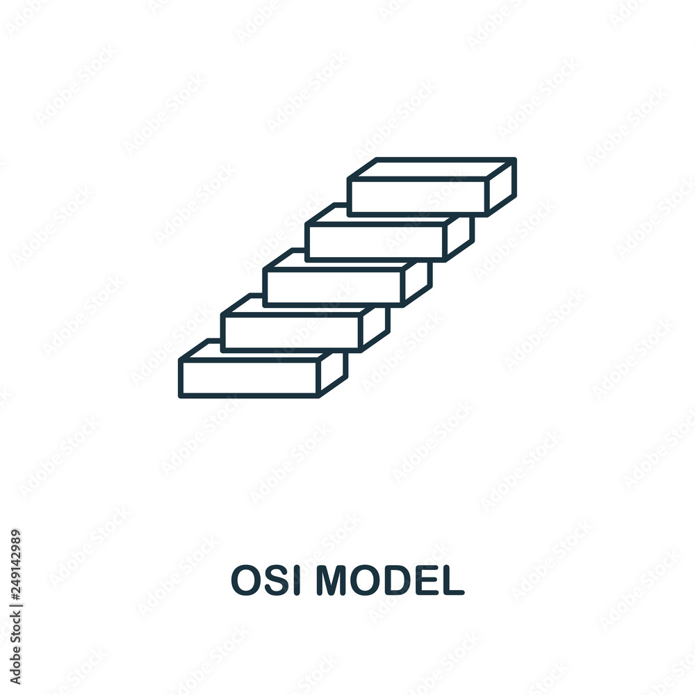 Osi Model icon. Thin line style industry 4.0 icons collection. UI and ...
