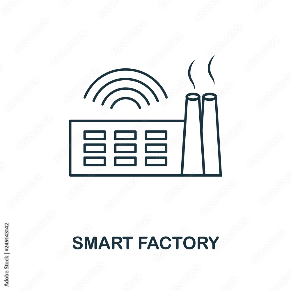 Smart Factory icon. Thin line style industry 4.0 icons collection. UI ...