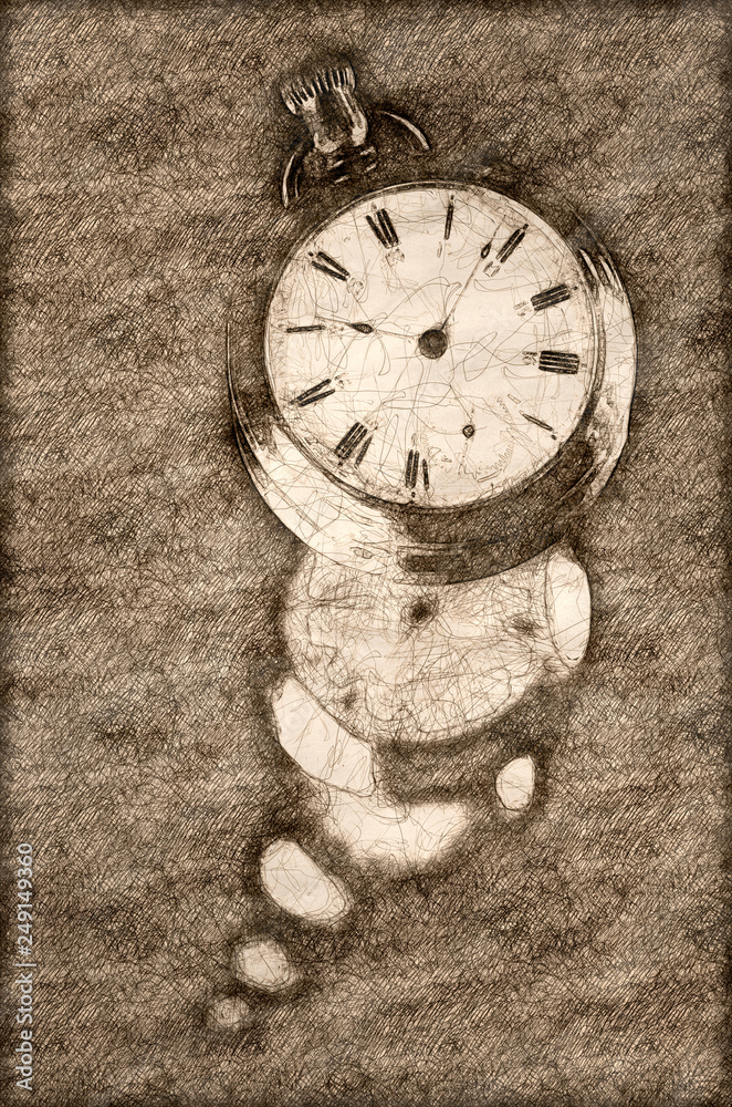 Sketch Showing Infinity and the Never Ending Progression of Time Stock ...