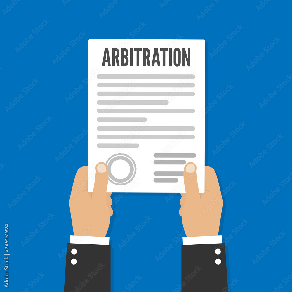 Arbitration law vector flat icon. Legal resolution conflict Stock ...