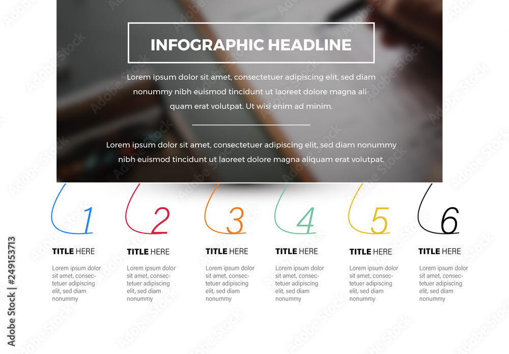 6 Step Infographic Layout Stock Template | Adobe Stock
