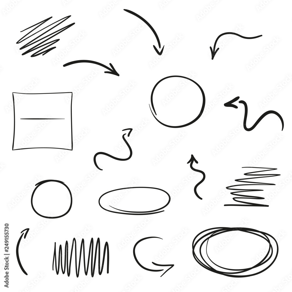 Infographic elements on isolation background. Collection of arrows on ...