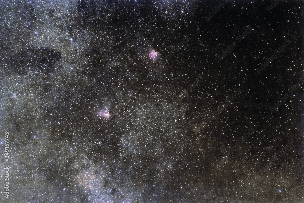 Starry sky with millions of stars, Milky Way galaxy, Eagle nebula ...