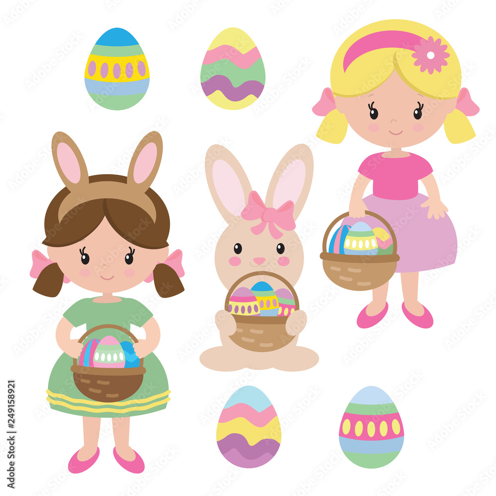 Easter egg hunt clip art Stock Vector | Adobe Stock