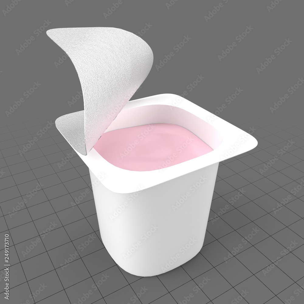 Open yogurt Stock 3D asset | Adobe Stock