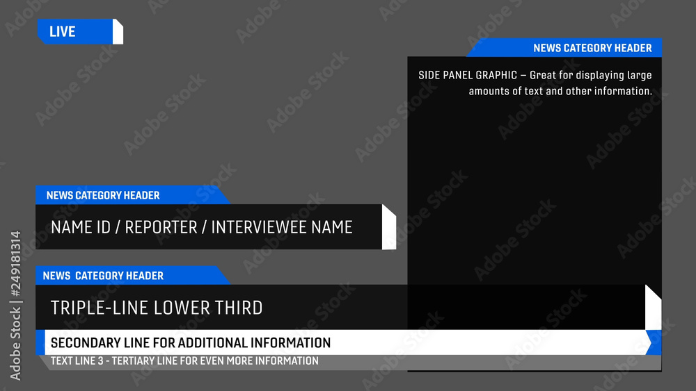 Local News Elements Kit Stock Template | Adobe Stock
