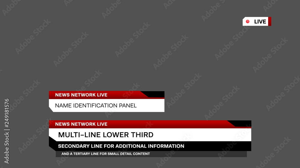 Broadcast News Elements Kit Stock Template | Adobe Stock