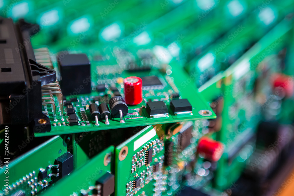 Microelectronics Industry and Manufacturing. Stack of Produced Printed ... Microelectronics Industry and Manufacturing. Stack of Produced Printed ...