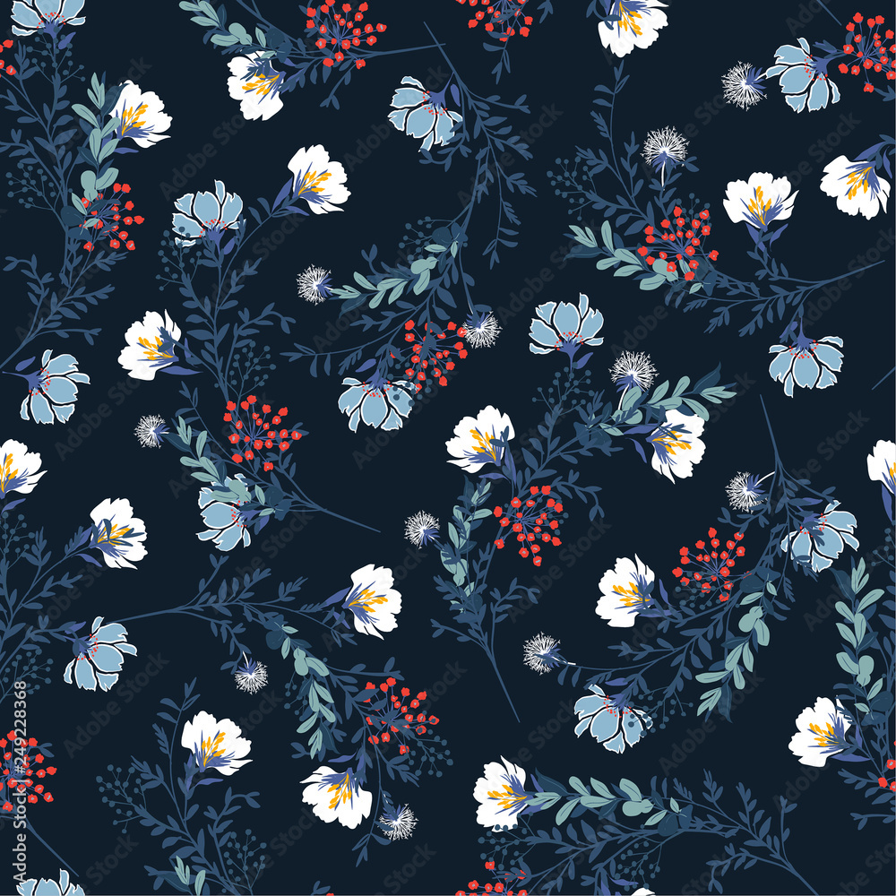 Beautiful Blossom Floral pattern in the blooming botanical Motifs ...