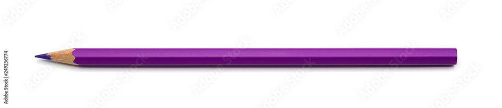purple pencil single isolated on white background with clipping path ...