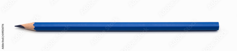 blue pencil single isolated on white background with clipping path. Stock Photo | Adobe Stock