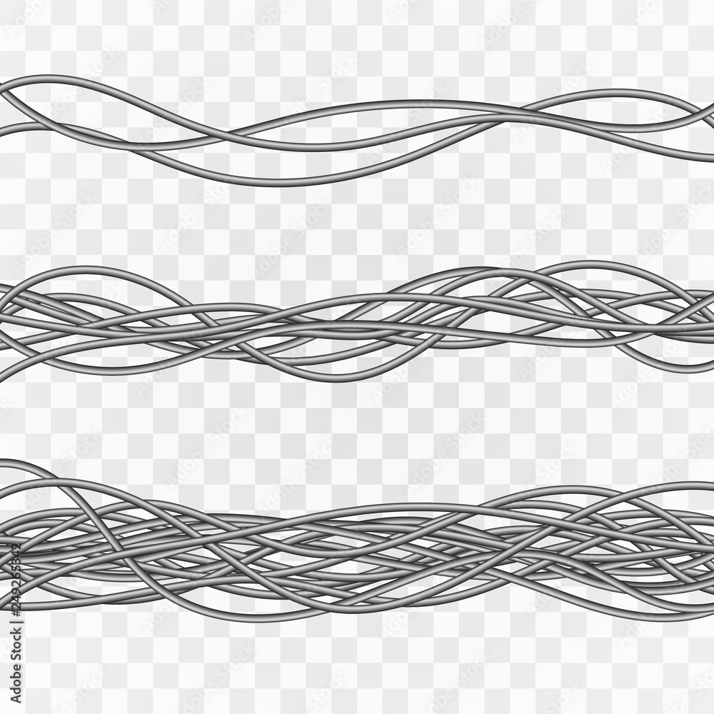 Electrical cables. Gray industrial wires. Electricity cable on a ...