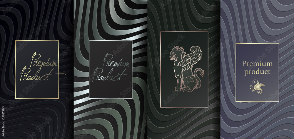 Luxury Premium design. Vector set packaging templates with different ...