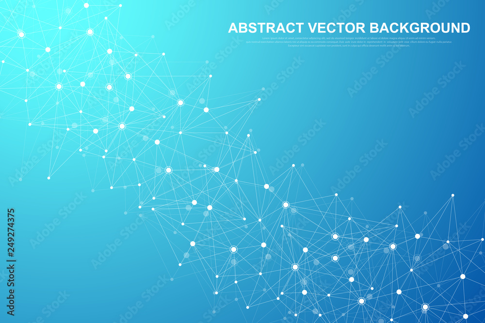 Networking connection concept abstract technology. Global network ...