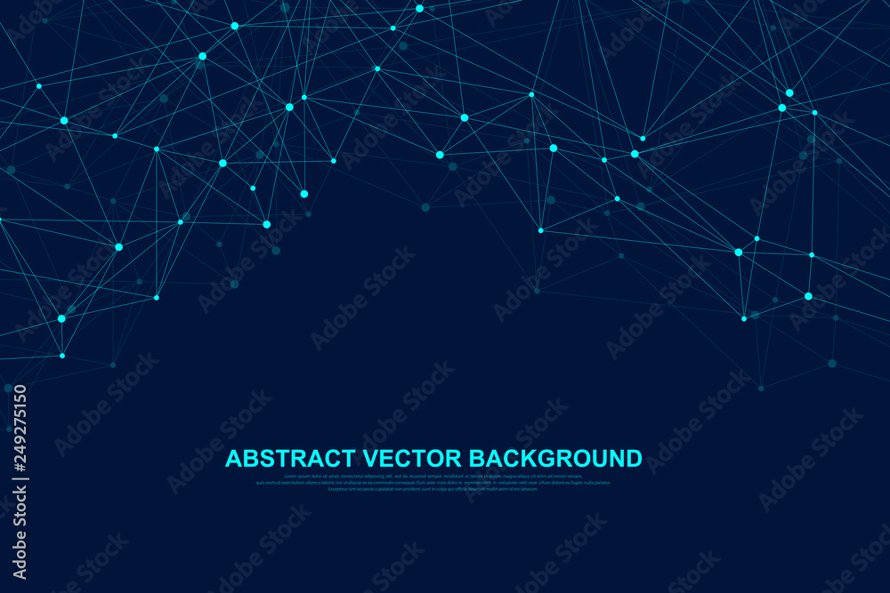Networking connection concept abstract technology. Global network ...