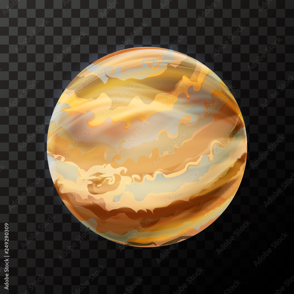 Realistic Jupiter with texture, colorful planet on transparent ...