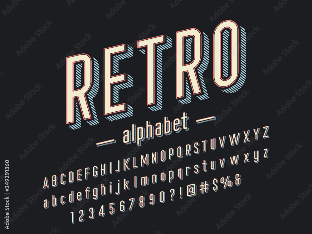 3D retro alphabet design Stock Vector | Adobe Stock