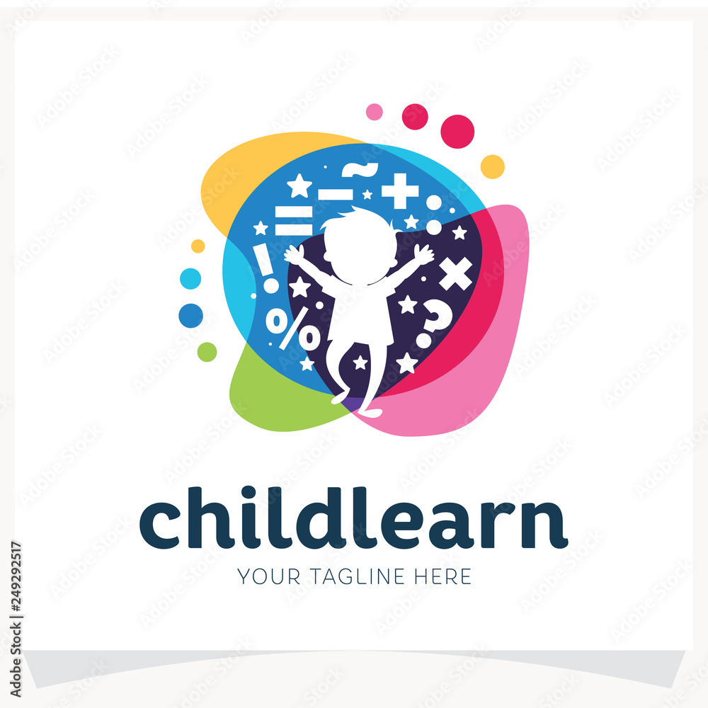 Kids Learning School Logo Design Template Inspiration Stock Vector ...