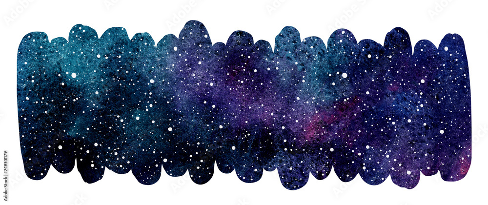 Cosmic, starry space watercolor background. Colorful watercolour galaxy ...