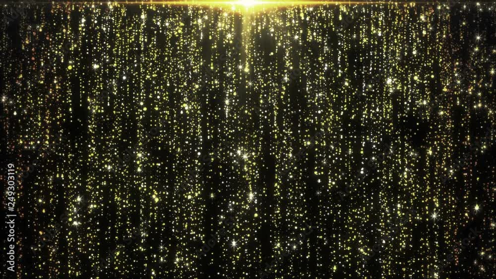 Falling Glitter Particles Loop Background.Abstract falling sparkle rain ...