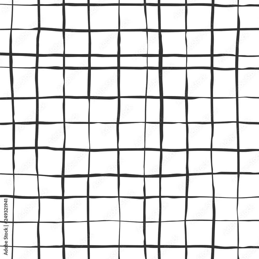 Seamless lined pattern. Vector hand drawn ink lines. Checkered pattern ...