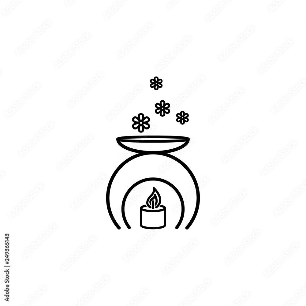 scented candle symbol outline icon. Signs and symbols can be used for ...