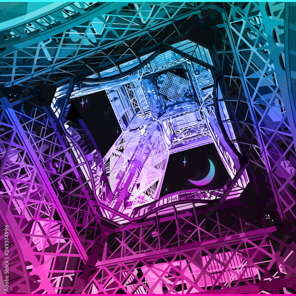 Ultraviolet vaporwave synthwave style illustration 80s - 90s colorful ...