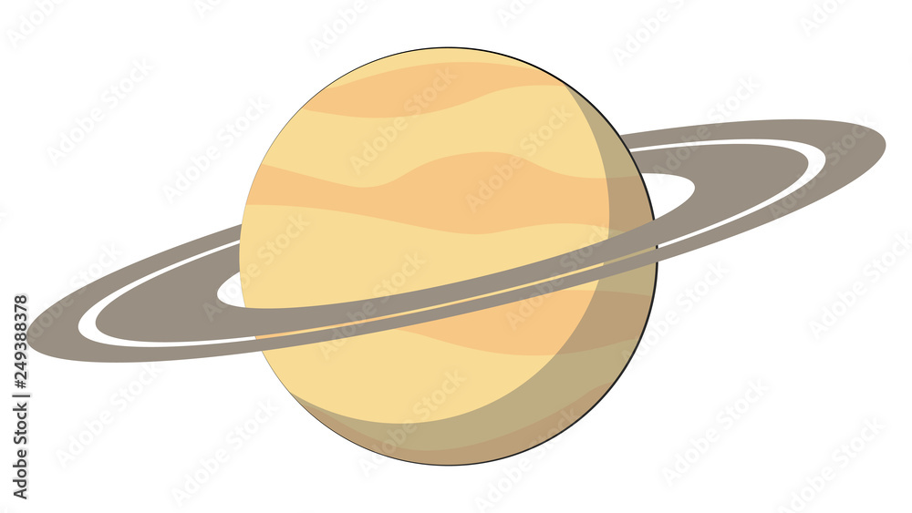 Saturn planet vector. Solar System planets flat vector. Planets simple ...