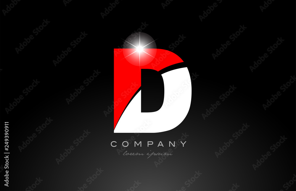 red white color letter d alphabet for logo icon design Stock Vector ...
