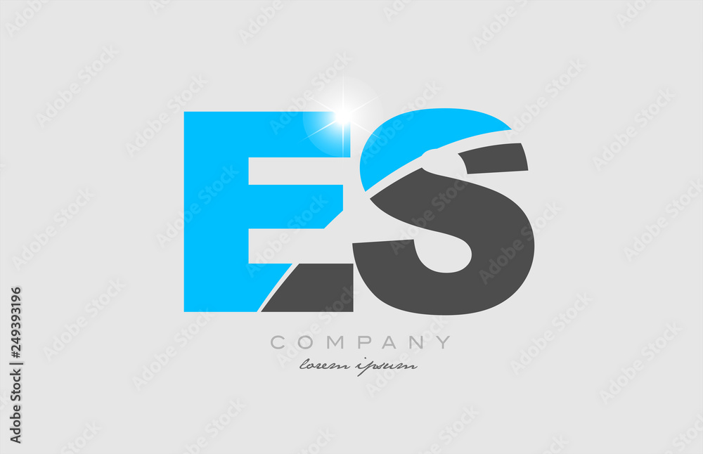 combination letter es e s in grey blue color alphabet for logo icon ...