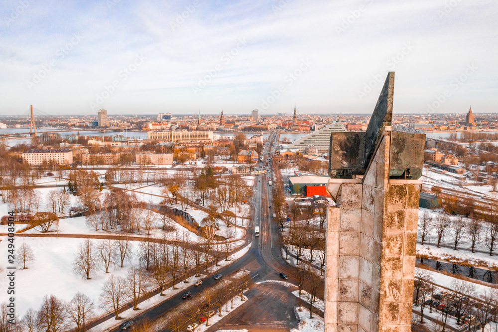 Riga, Latvia, February 14, 2018: The Victory Memorial to Soviet Army in ...