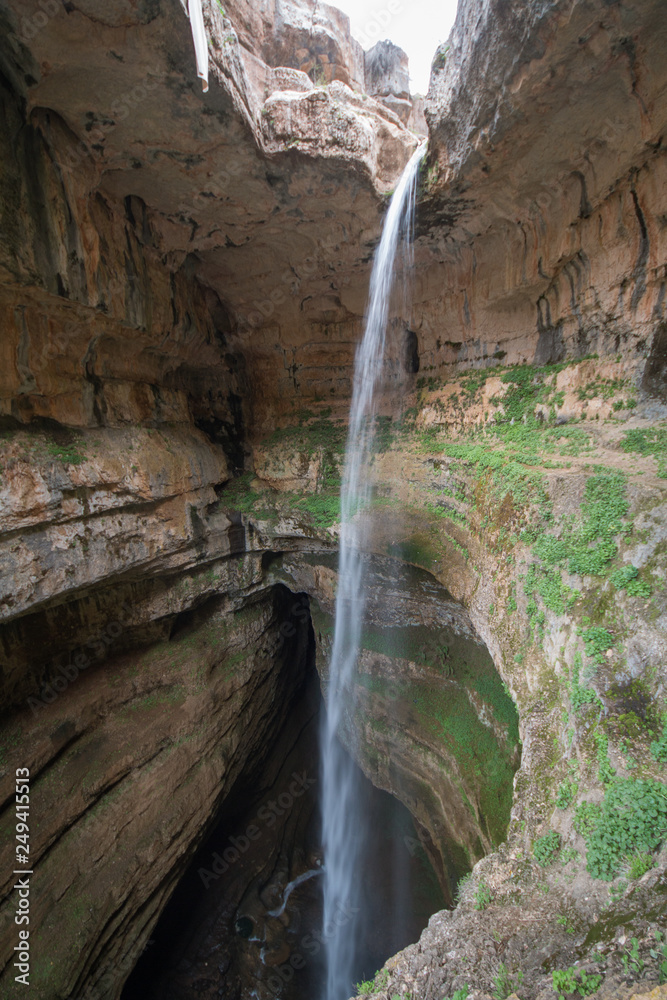 Balou Balaa waterfall (Baatara Gorge Waterfall), Tannourine, Lebanon ...