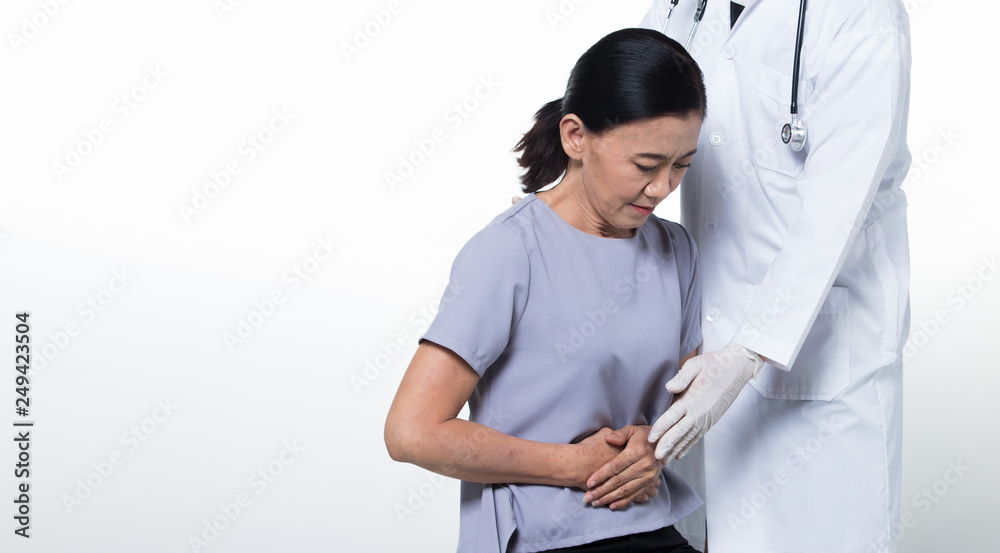 Asian Middle 60s age Woman Patient check up health with Doctor. Aging ...