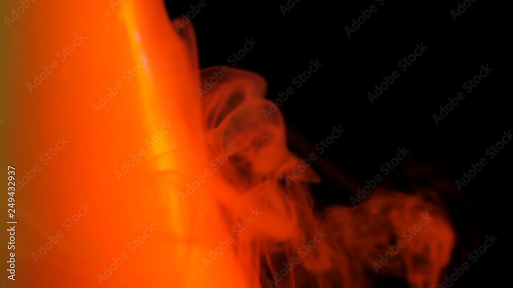 Vidéo Stock Orange vapor from liquid nitrogen. Heavy smoke and steam ...