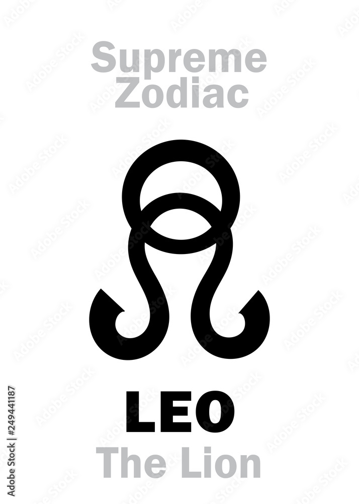 Astrology Alphabet: LEO (The Lion), constellation Leo. Sign of Supreme ...