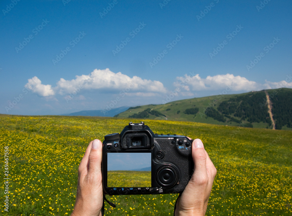 Shooting with camera Stock Photo | Adobe Stock