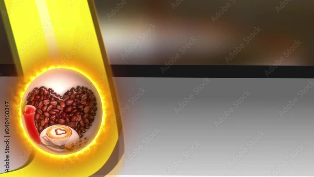 animated logo for coffee shop on a fiery and green background. Stock ...