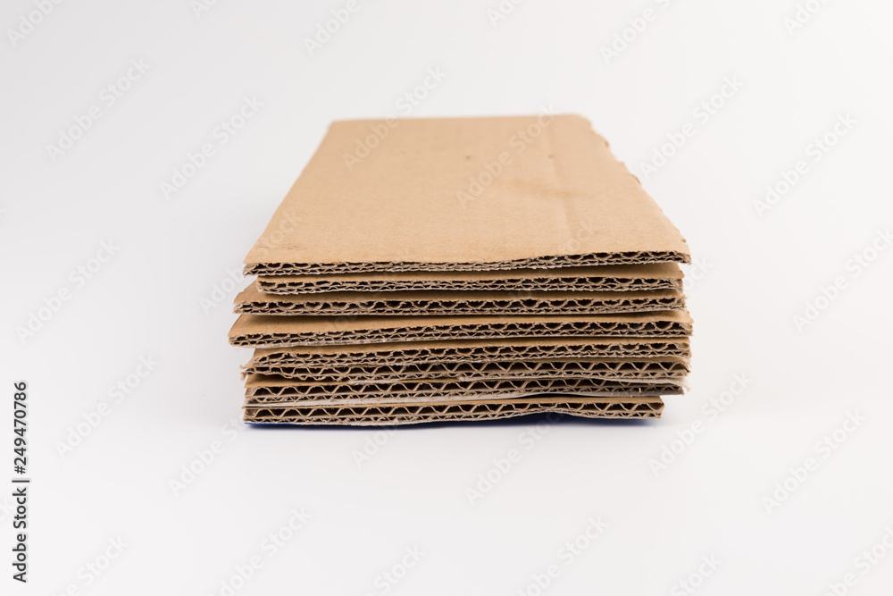corrugated cardboard for packing isolated on white. abstract background ...