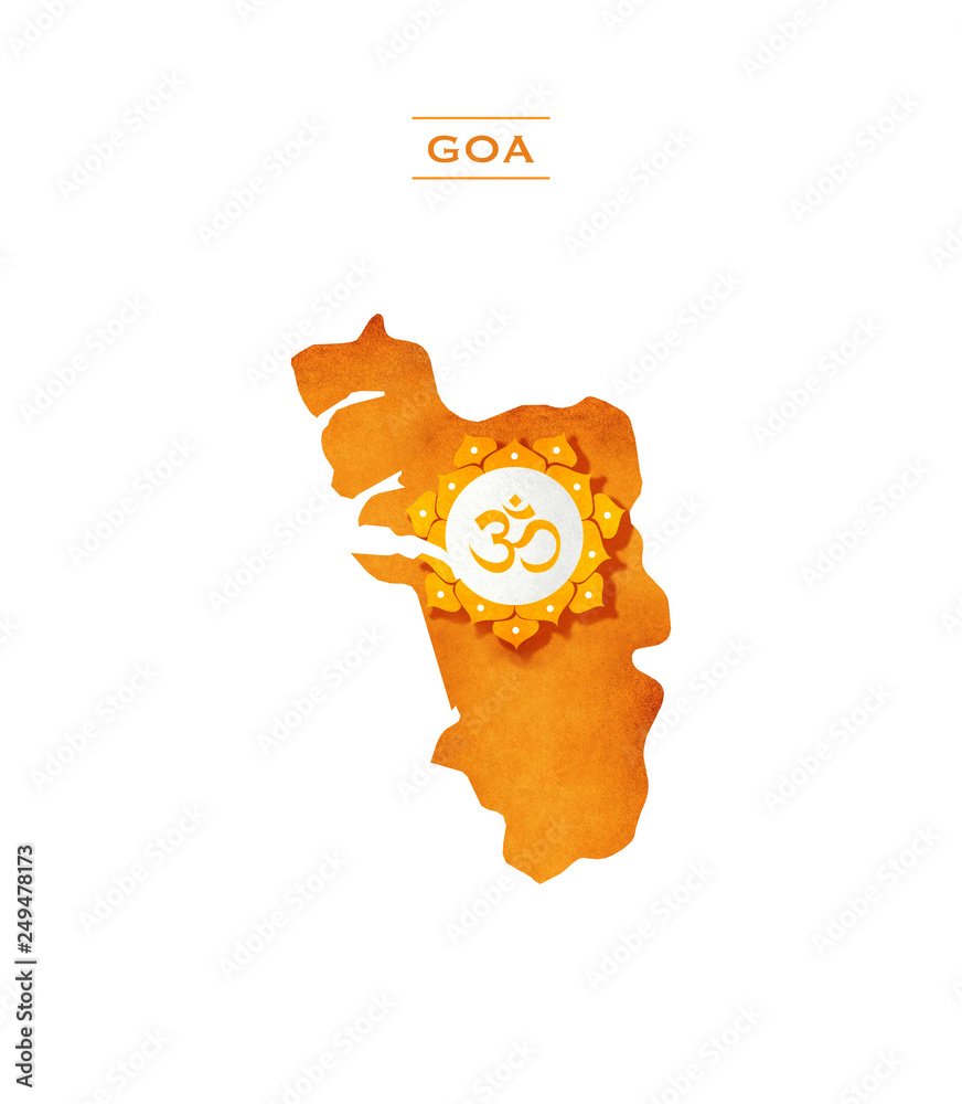 GOA STATE MAP OM SYMBOL Stock Illustration | Adobe Stock