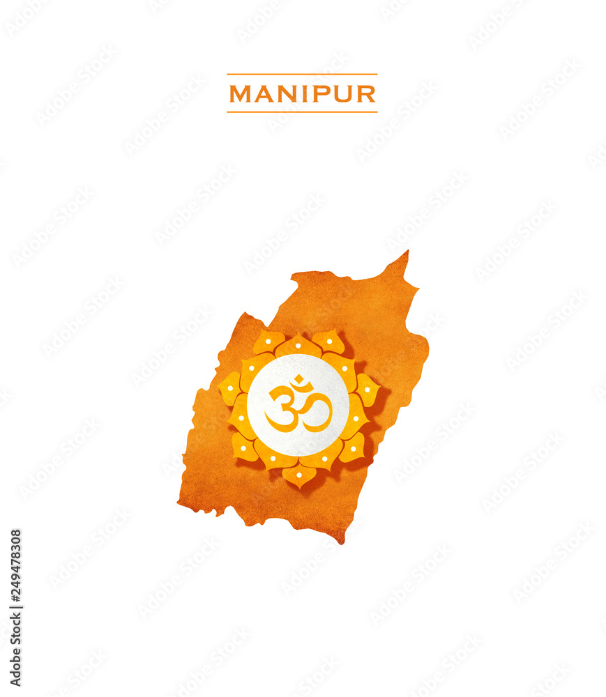 MANIPUR STATE MAP OM SYMBOL Stock Illustration | Adobe Stock