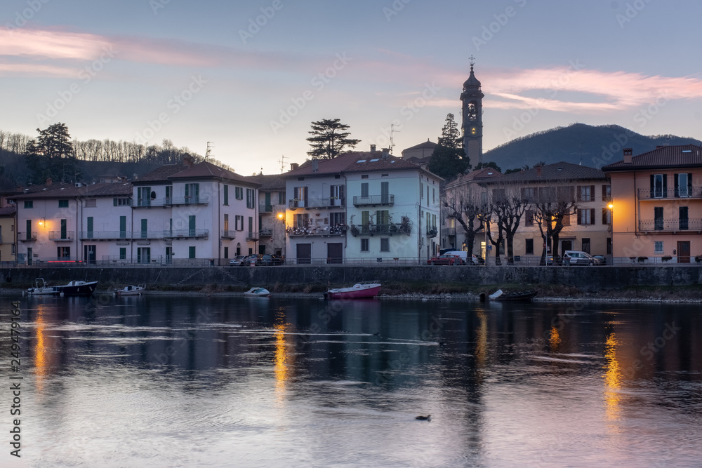 il borgo di Brivio al tramonto Stock Photo | Adobe Stock