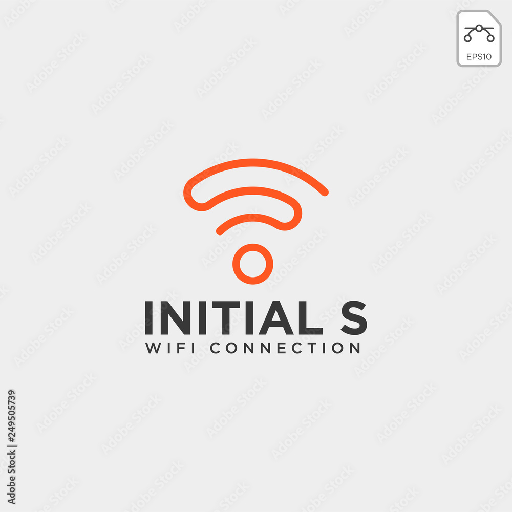 initial S wifi connection communication creative logo template vector ...