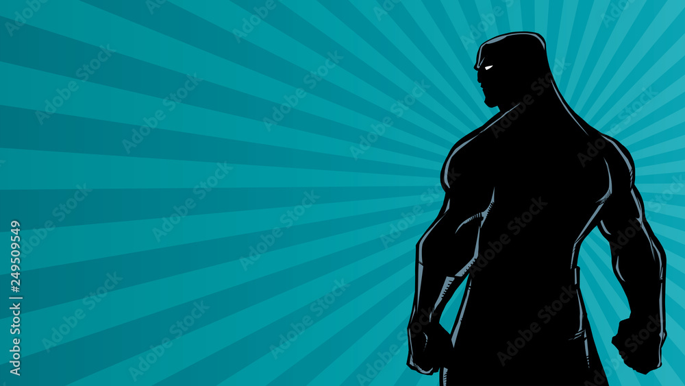 Superhero Back Ray Light Silhouette Stock Vector | Adobe Stock