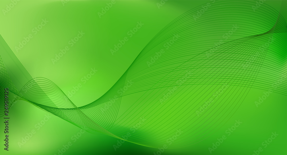 abstract wave line vector flow background green Stock Vector | Adobe Stock